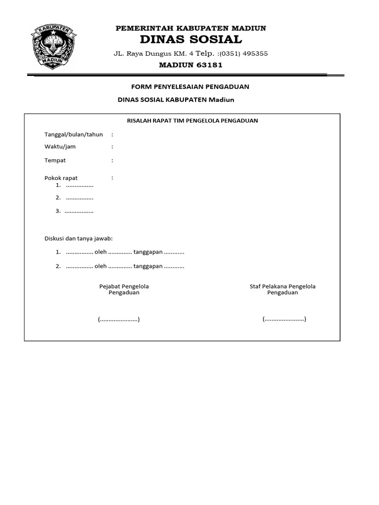 10-D-Form Penyelesaian Pengaduan-Ok-Ini | PDF