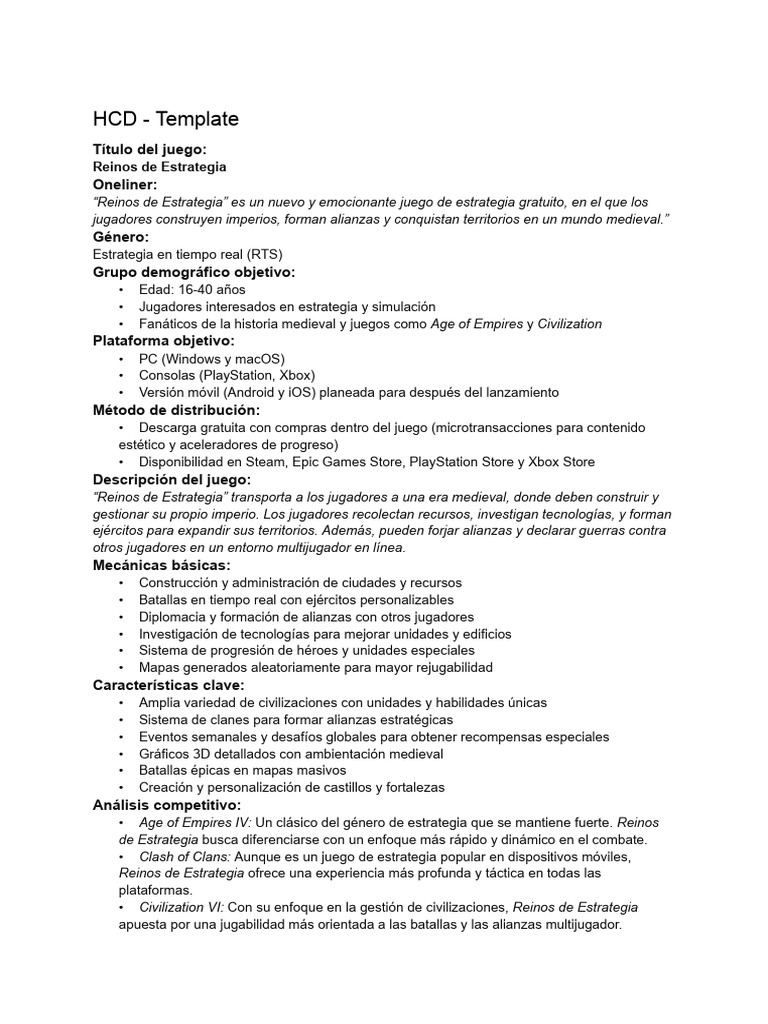 HCD - Template | PDF