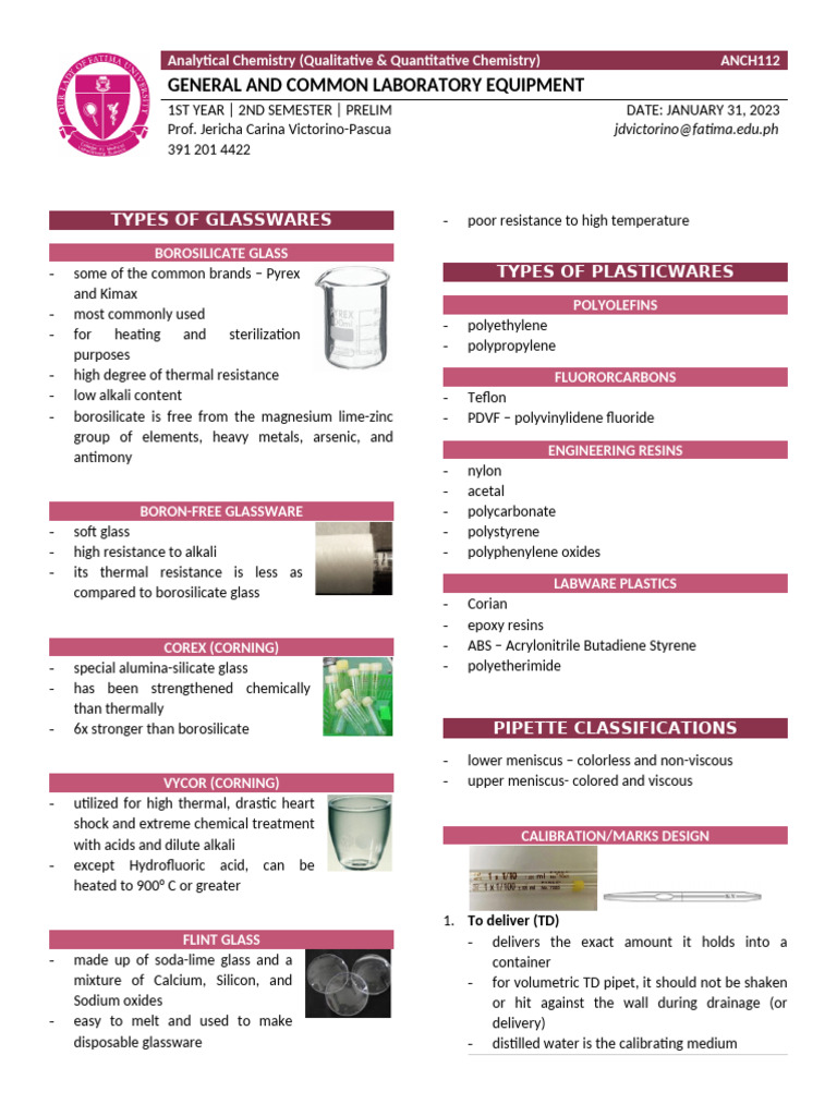 W2 - General and Common Laboratory Equipment | PDF