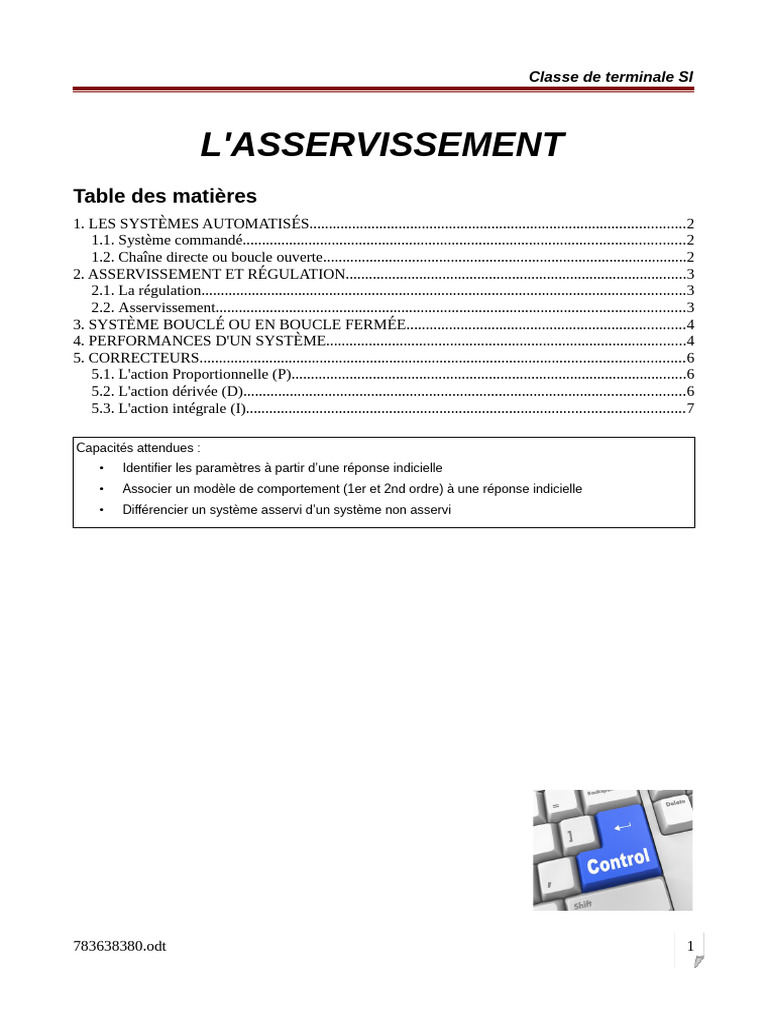 7-Asservissement 2 Correction | PDF