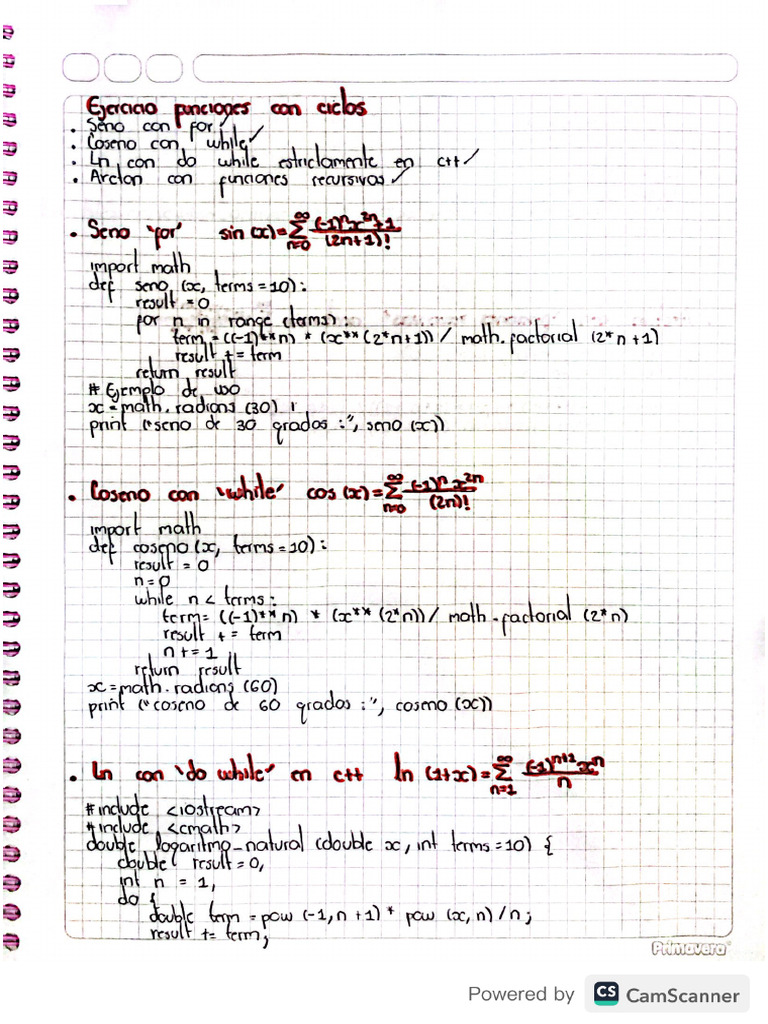Ejercicio Funciones Con Ciclos | PDF