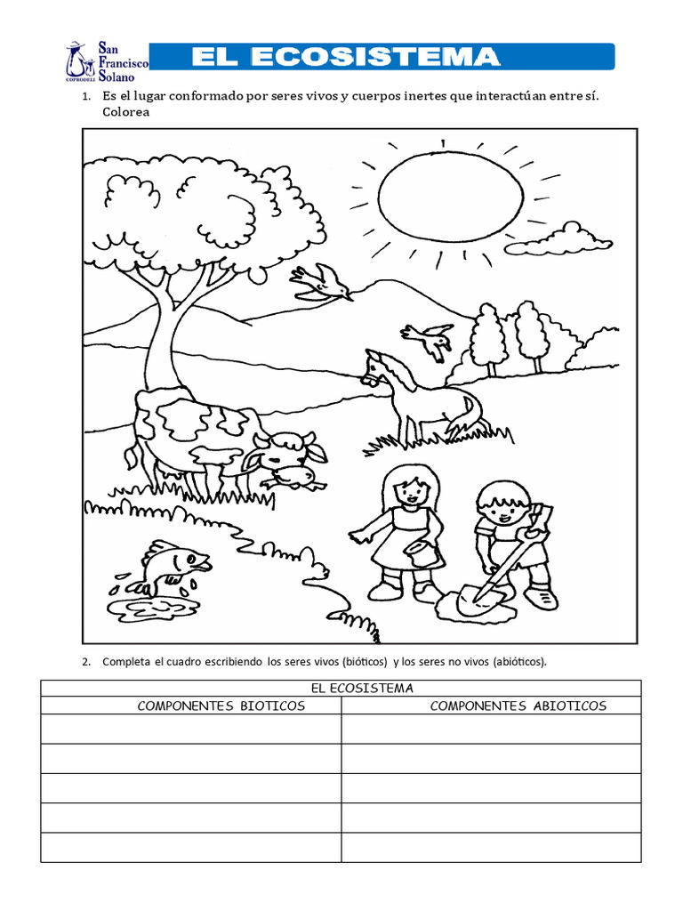 Ficha Cyt 09 Agosto El Ecosistema | PDF