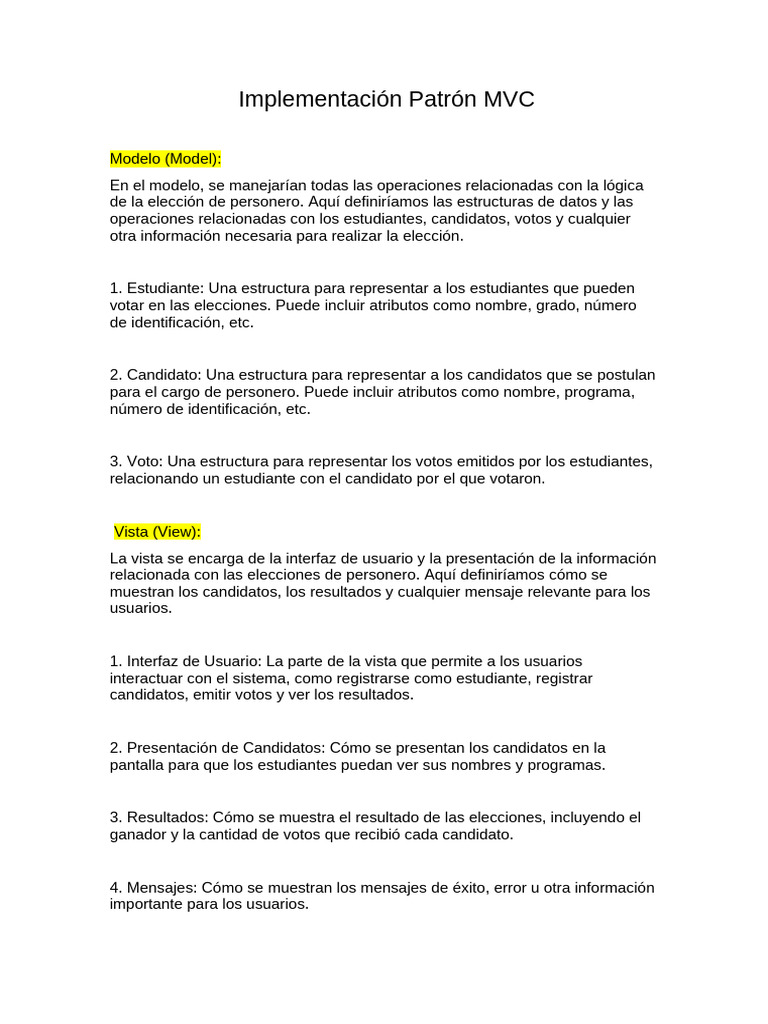 1implementación Patrón MVC | PDF | Modelo – Vista – Controlador | Software