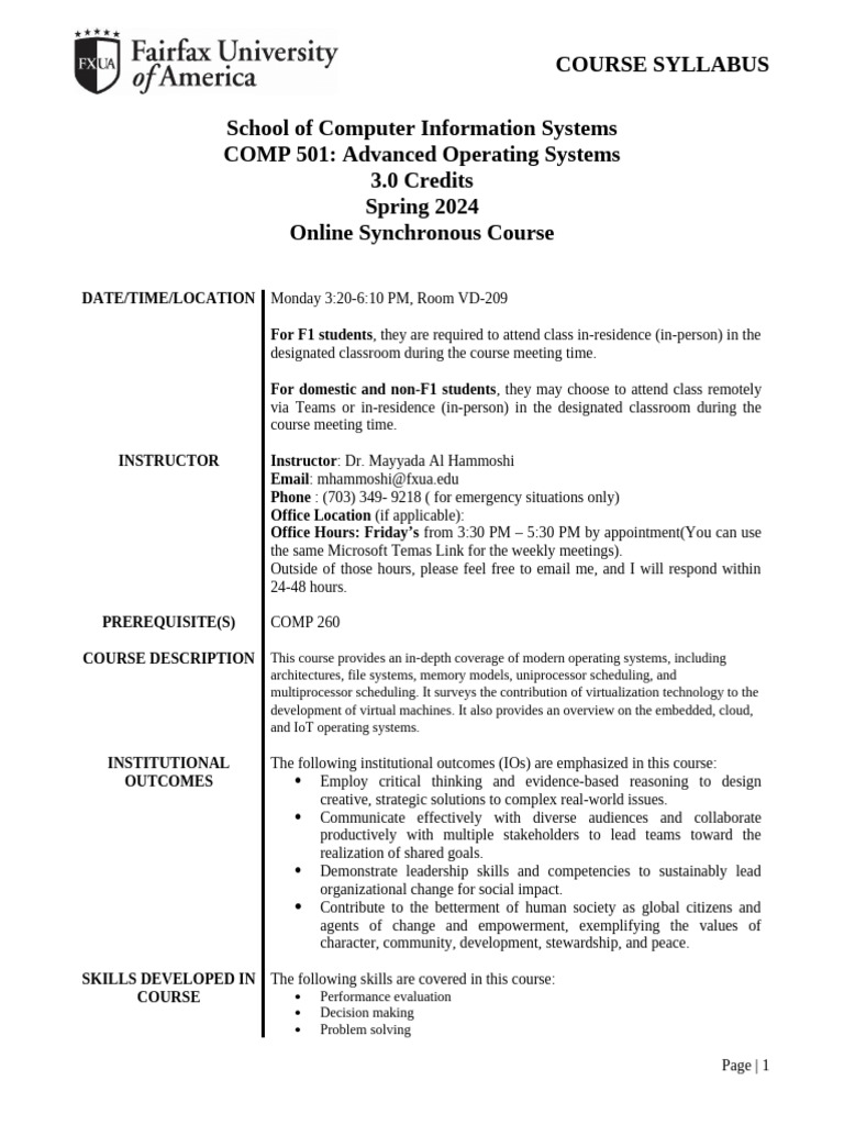 COMP 501 Advanced Operating Systems Spring 2024-2 | PDF