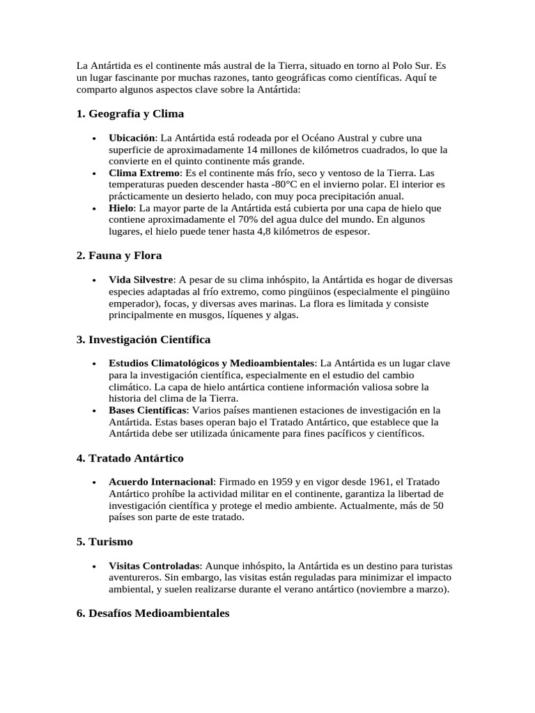La Antártida Es El Continente Más Austral de La Tierra | PDF