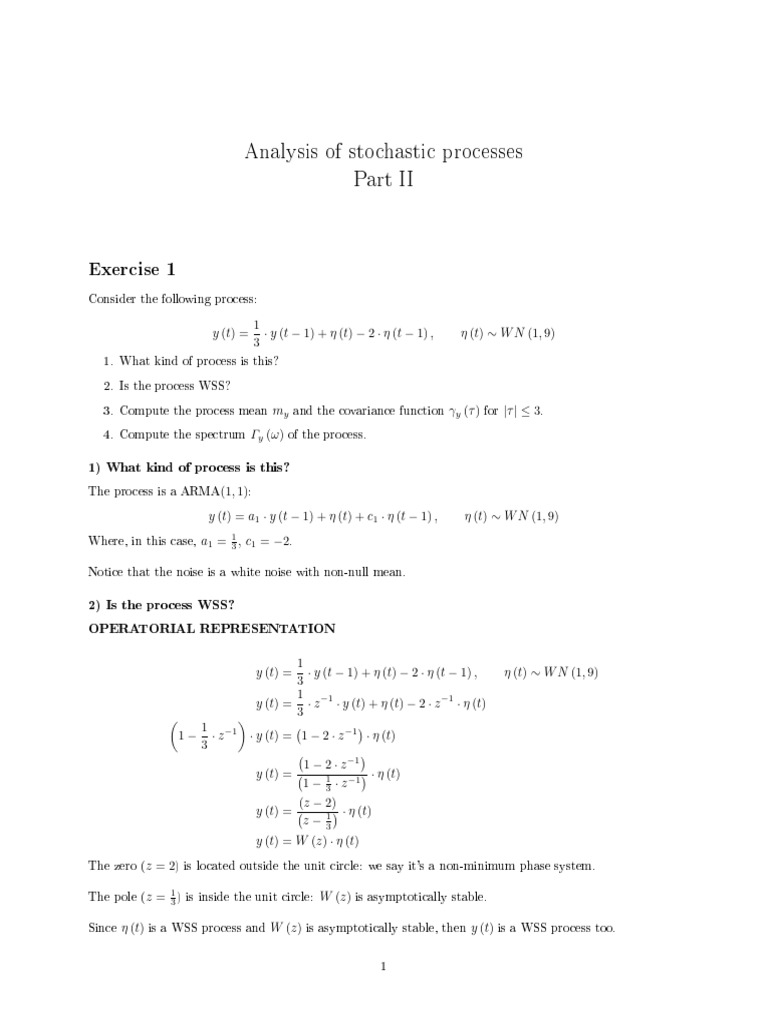 Analysis of Stochastic Processes Part - II | PDF