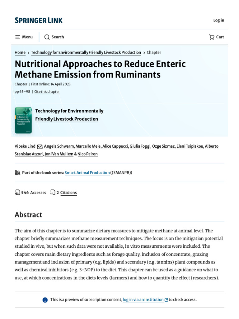 Nutritional Approaches To Reduce Enteric Methane Emission From ...