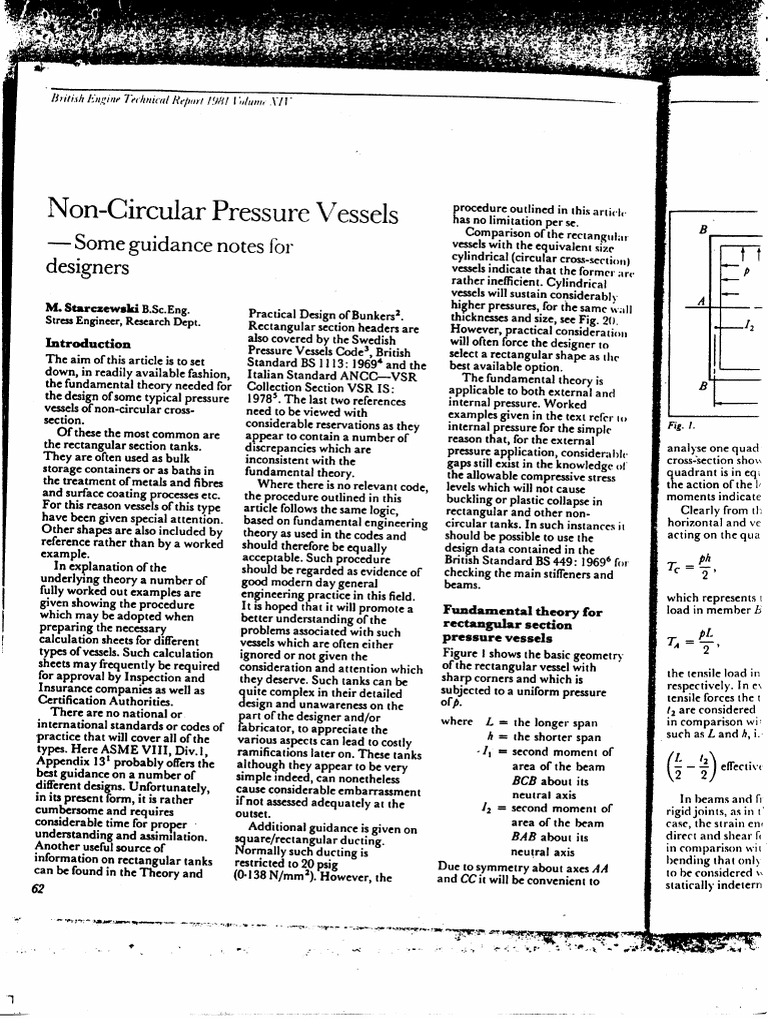 Non-Circular Pressure Vessels Square