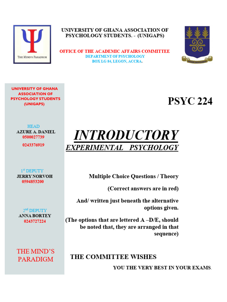 Psyc 224 q Unigaps Academics Committee | PDF