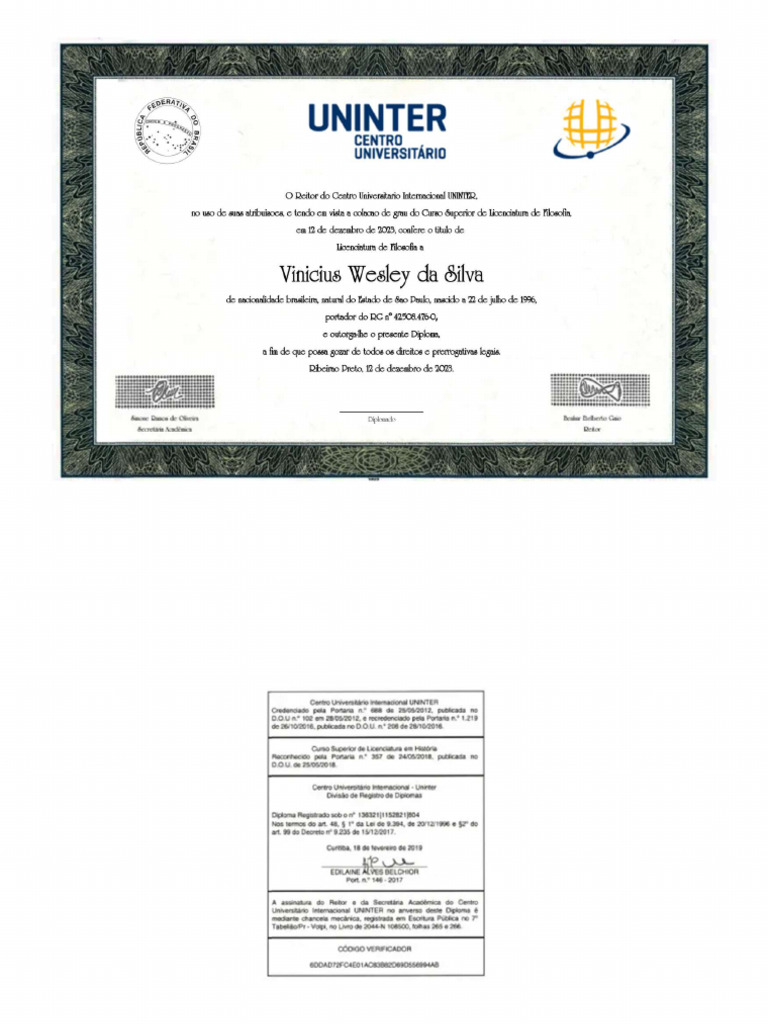 Certificado Uninter | PDF