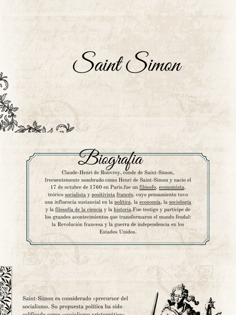 Biografía de Claude-Henri de Saint-Simon | PDF | History