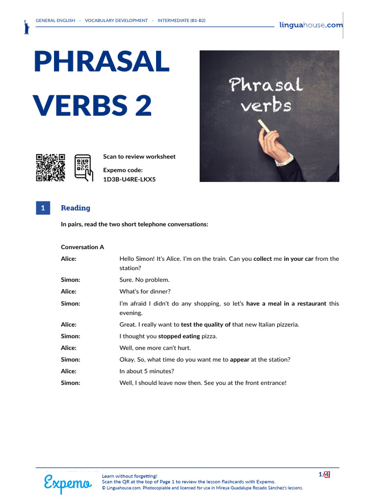 Phrasal Verbs 2 American English Teacher | PDF