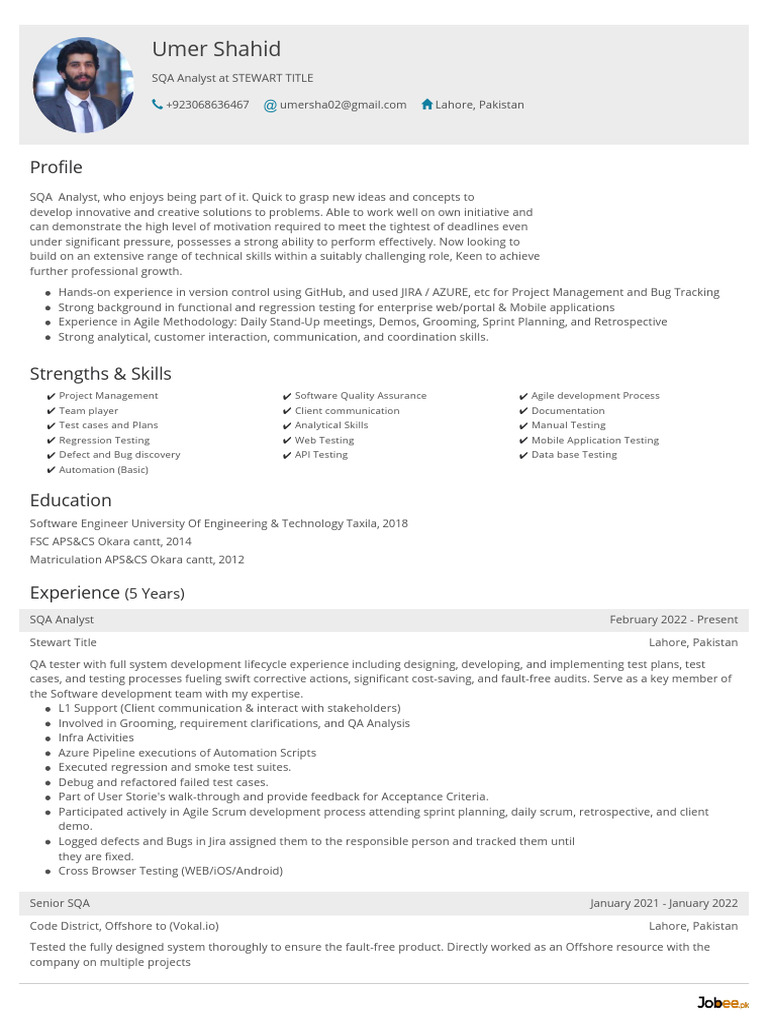 Umer Shahid (Resume) | PDF