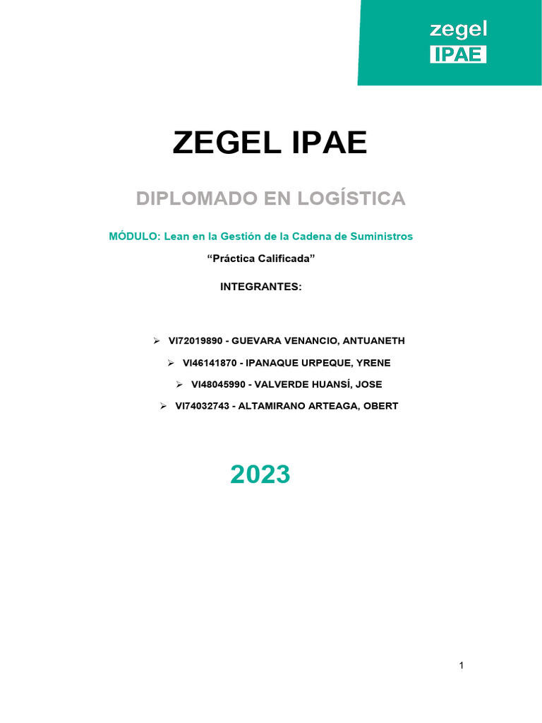 PrácticaCalificada Zegelipae Leanlogistic | PDF