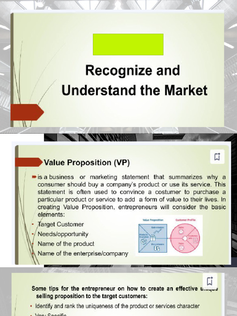 Recognize and Understand the Market | PDF