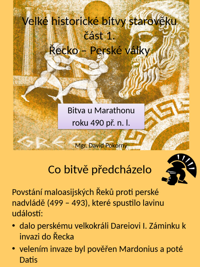 Velke Historicke Bitvy I. Bitva U Marathonu | PDF