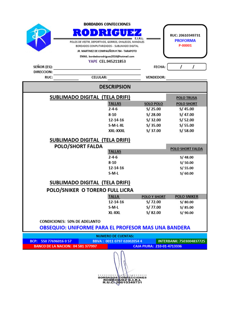 Proforma Actual Publico | PDF