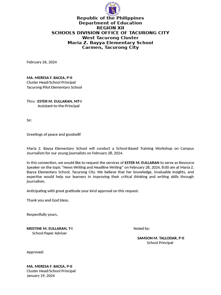 Letter For MPRE Speaker | PDF