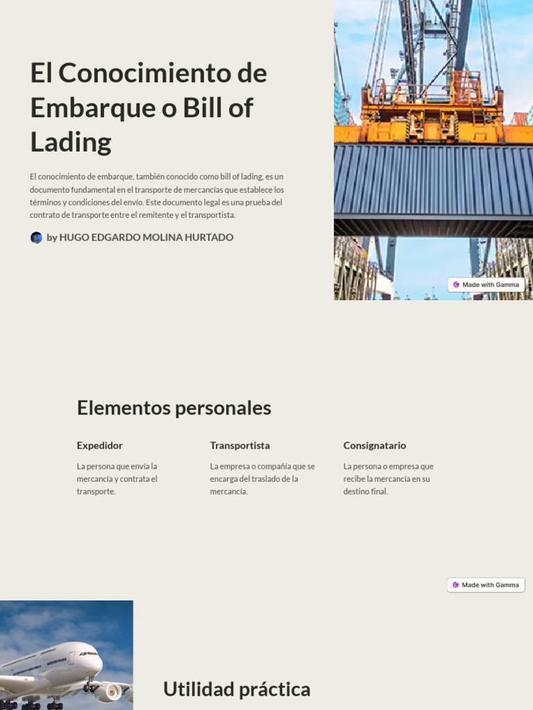 El-Conocimiento-de-Embarque-o-Bill-of-Lading | PDF