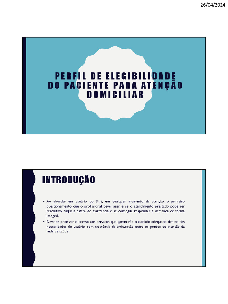 Aula 6 - Perfil de Elegibilidade | PDF