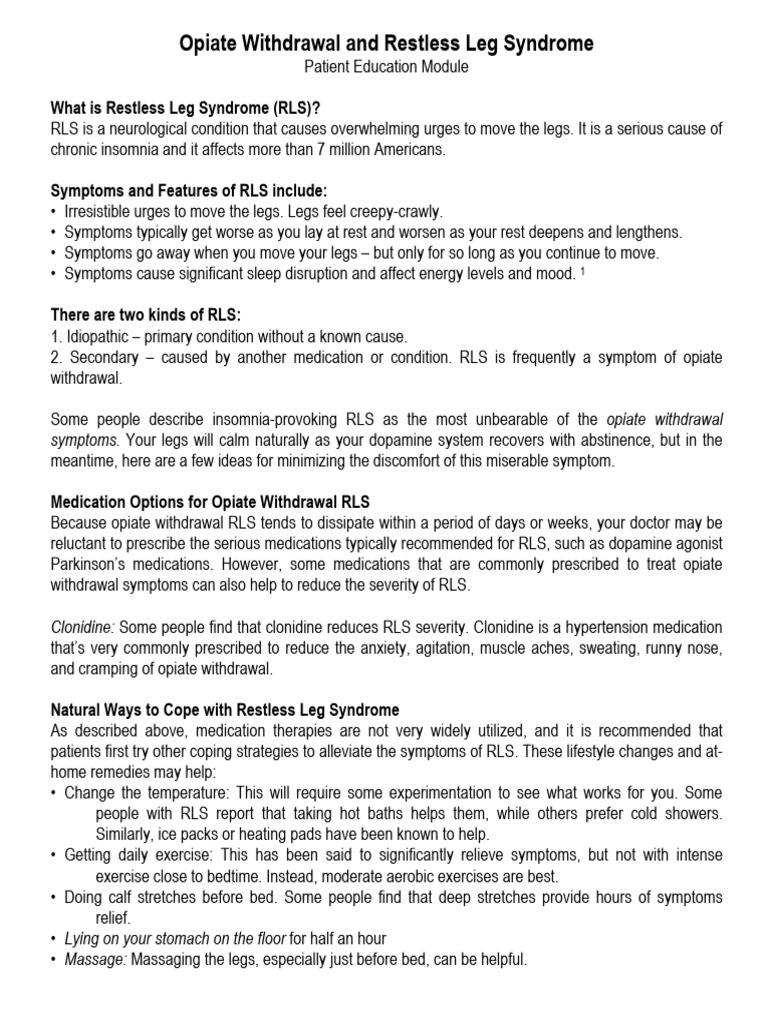 RLS Patient Education 2 | PDF