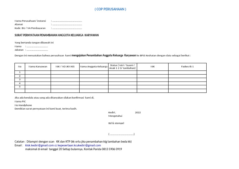 Penambahaan AnggotaKeluarga - PPU BU 2022 | PDF