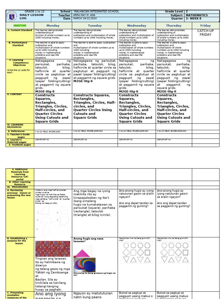 WEEK8 DLL MATH | PDF