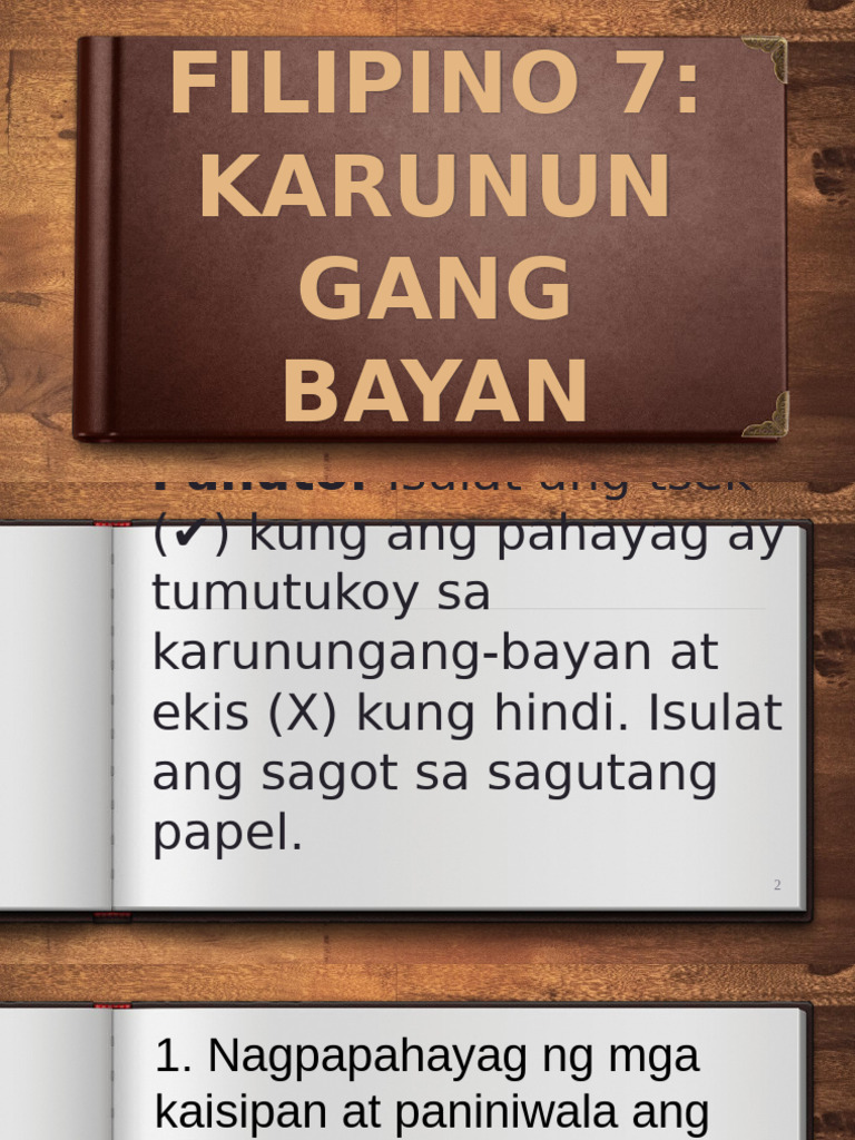 Grade - 7 - Week 2 - Karunungang Bayan - Day - 2 and 3 | PDF