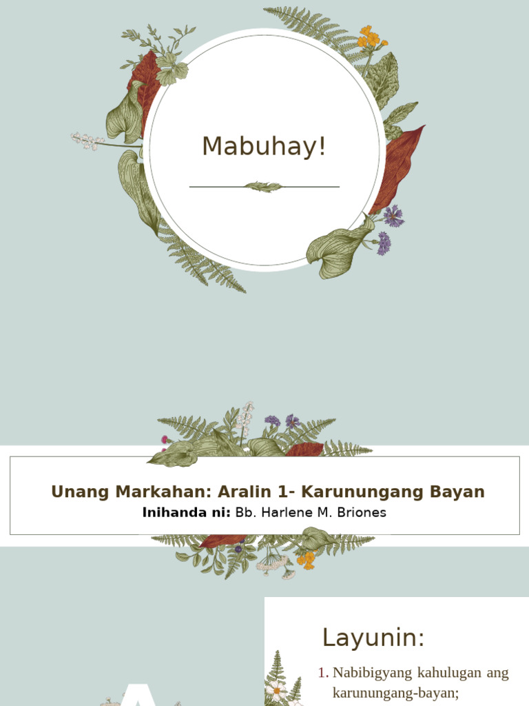 Filipino8 Week1 Unang Markahan | PDF