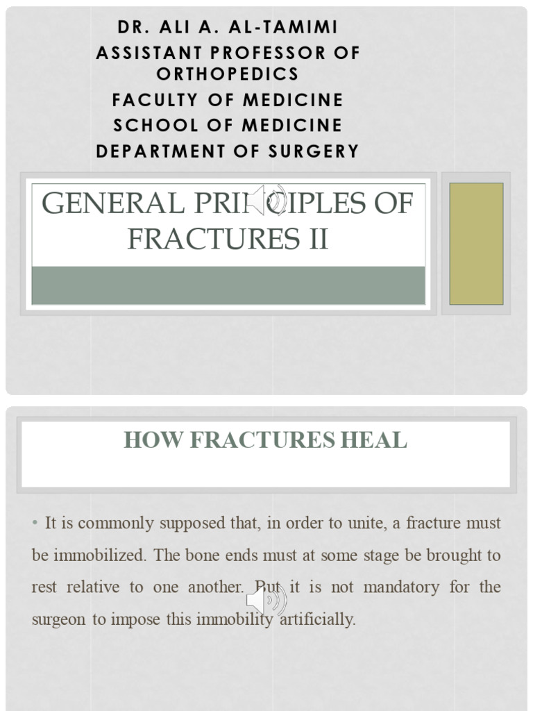 General Principles of Fractures II | PDF