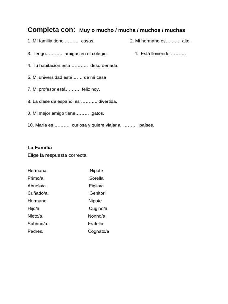 Español 1 | PDF