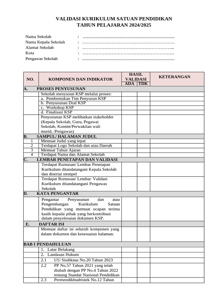 Instrumen Validasi KSP 2024-JS1 | PDF