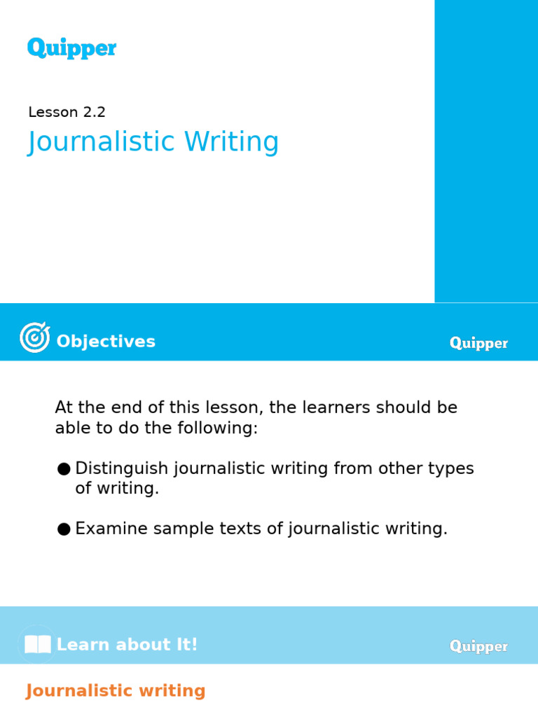 ME Eng9 Q1 0202 - PS - Journalistic Writing | PDF