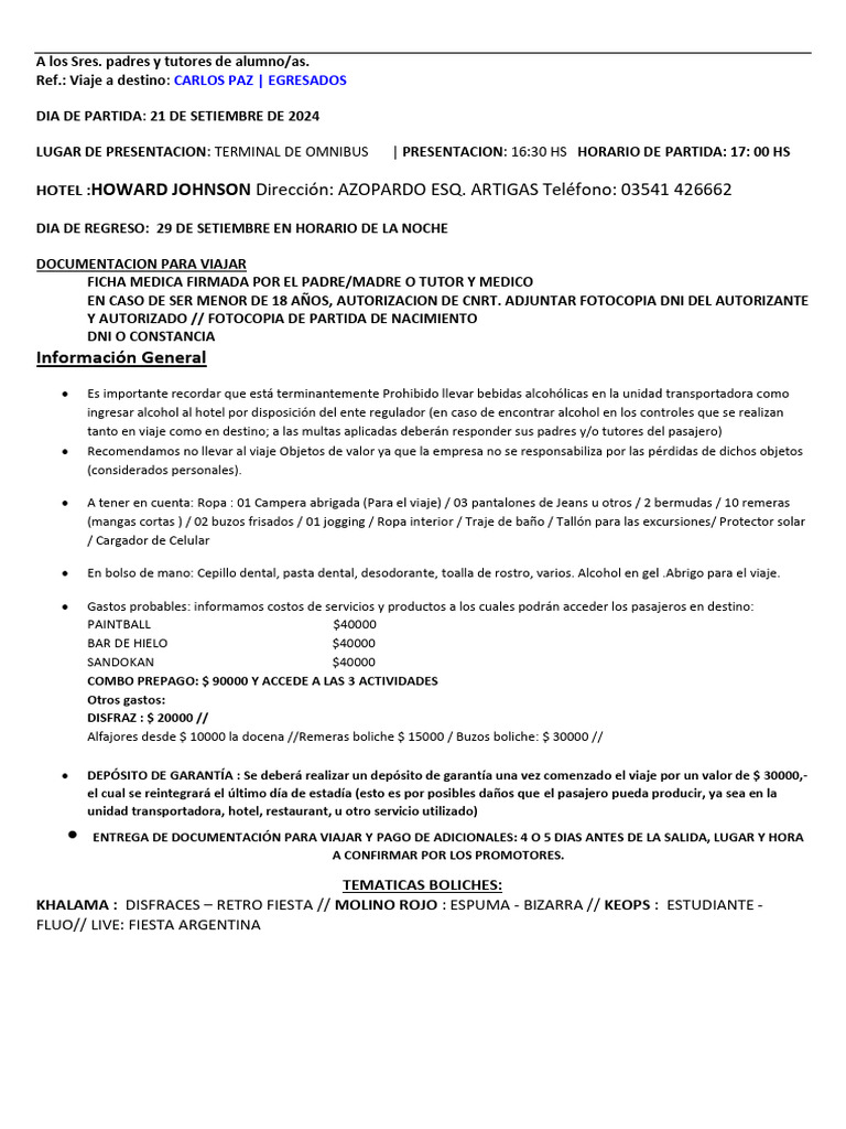Datos Utiles VCP 2024 Sal 21-09 Salta | PDF