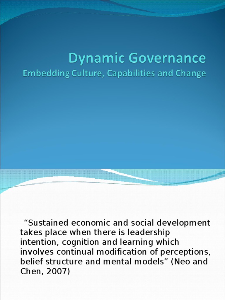 The Dynamic Governance | PDF | Good Governance | Governance