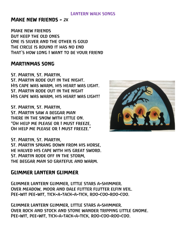 Lantern Walk Songs | PDF