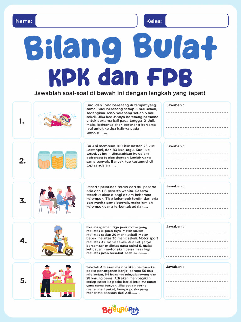 Soal Cerita KPK & FPB | PDF