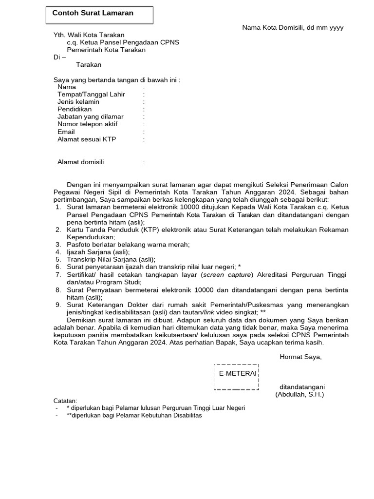 Dokumen CPNS 2024 | PDF