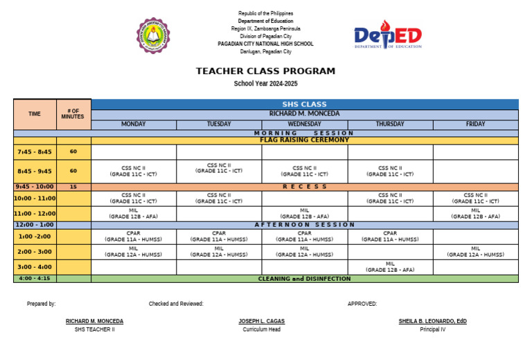 Class Program 2023 2024 | PDF