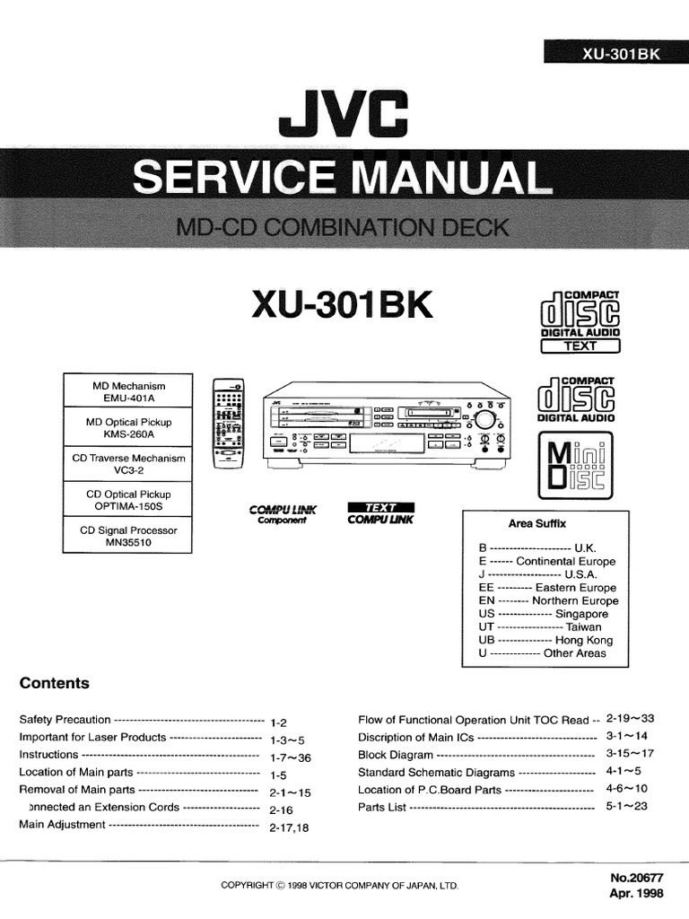 JVC Xu-301bk Service Manual | PDF