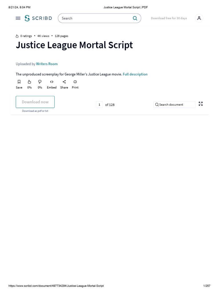 Unproduced Justice League Script | PDF | Computer File | Application ...