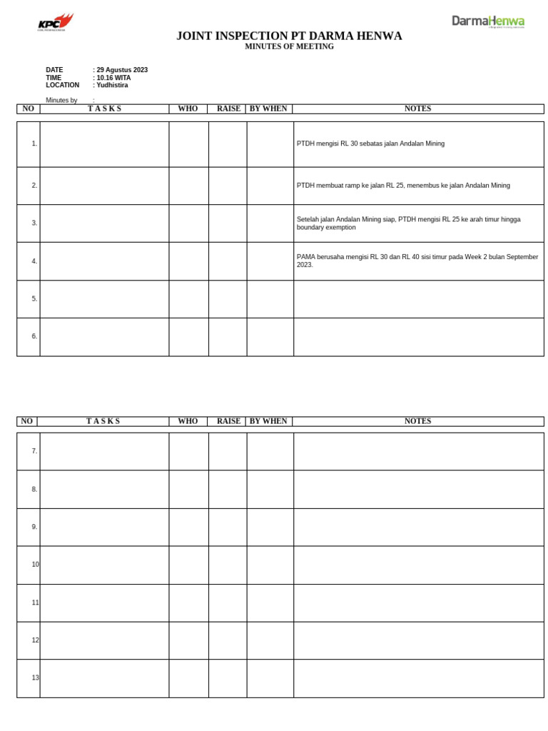 MOM Meeting Form | PDF