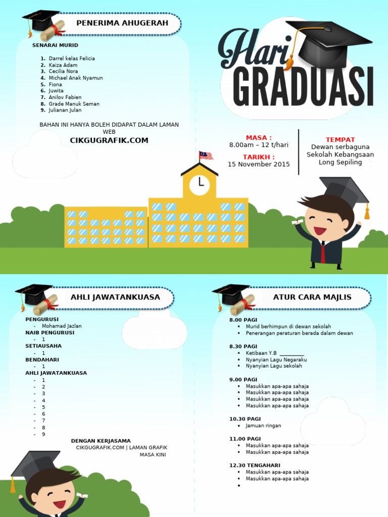 BUKU PROGRAM HARI GRADUASI Kartun | PDF