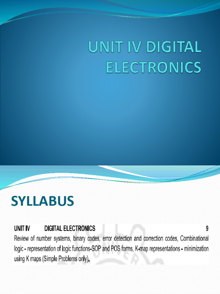 Unit Iv Digital Electronics | PDF