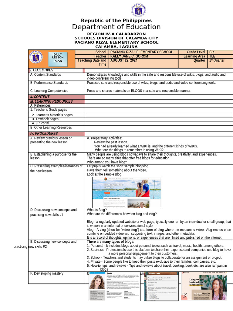 Blogs Posting and Sharing Materials On Wikis Properly and Safely | PDF
