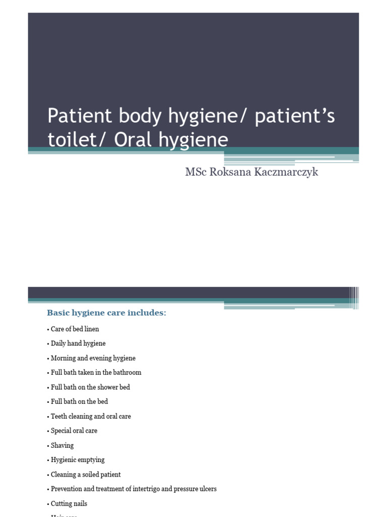 Meeting4 Body Hygiene, Oral Hygiene | PDF | Oral Hygiene | Self-Improvement
