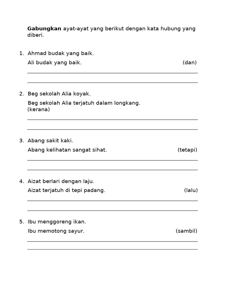 Latihan Ayat Majmuk | PDF