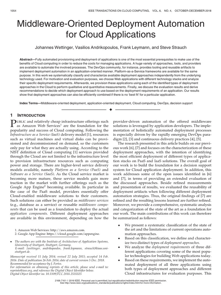 Middleware-Oriented - Deployment - Automation - For - Cloud - Applications | PDF | Cloud ...