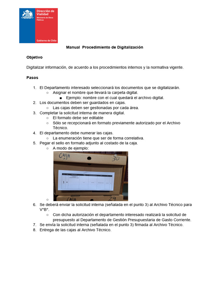 Manual Procedimiento de Digitalizacion | PDF