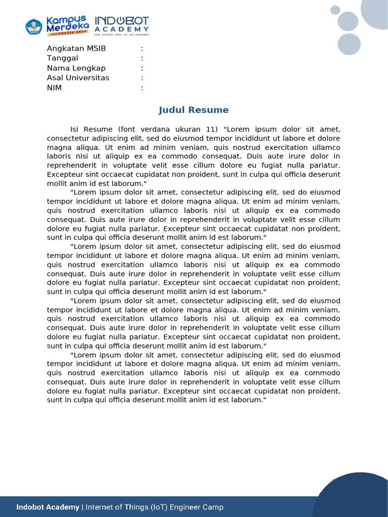 Format Resume MSIB 6 | PDF